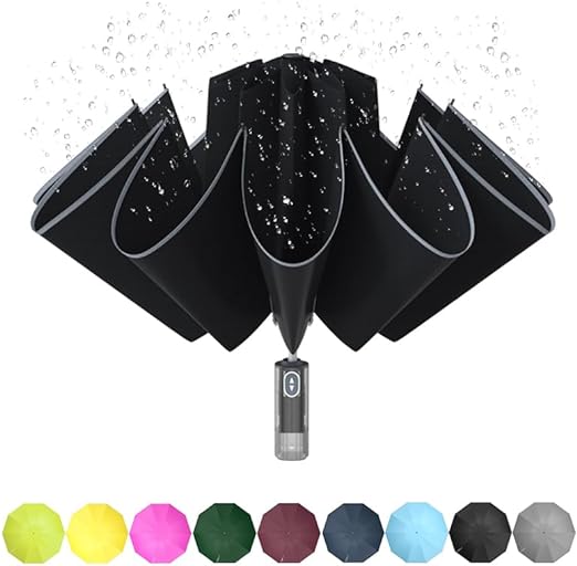 RUMBRELLA Inverted Folding Umbrella for Rain, 50 Inch Anti-UV Protecti
