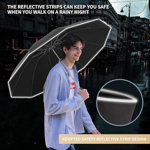 RUMBRELLA Inverted Folding Umbrella for Rain, 50 Inch Anti-UV Protecti