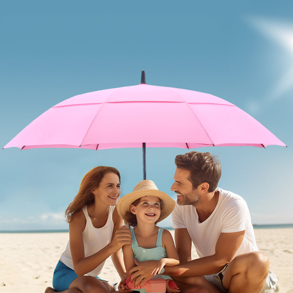 RUMBRELLA 62 Inch UV Golf Umbrella Large Oversize Double Canopy Vented