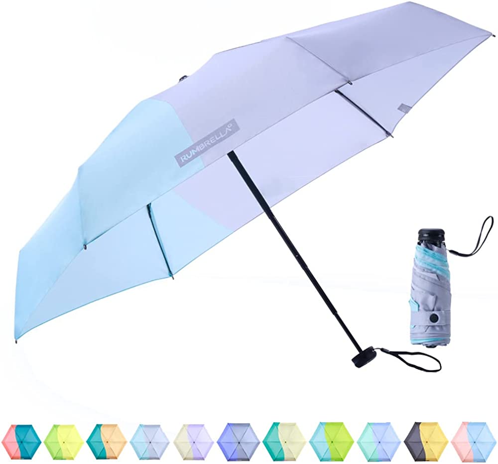 RUMBRELLA Mini Umbrella, Teflon Purse Umbrella with 99% UV Protection